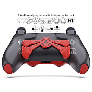 AimControllers PRO Controller compatible with PS5 Console & PC | Custommade Wireless Gaming Controller with 4 Back Remappable Paddles | Gaming Accessories Electronics | Stickerbomb
