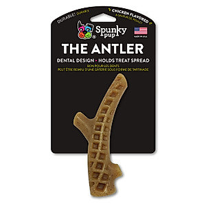 Spunky pup Antler Nylon Chew Toy, Chicken Flavored Nylon Dog Chew Toy, Promotes Dental Health - Antler, Deer