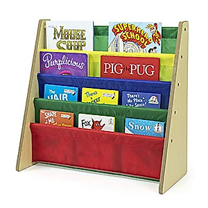 Humble Crew, Aqua Table & Green/Yellow Kids Lightweight Plastic Table and 2 Chairs Set, Square, Toddler & Natural Wood/Primary Kids Book Rack Storage Bookshelf, 4 Tiers, Toddler