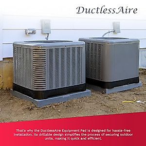 DuctlessAire Equipment Pad - Ductless Mini Split Air Conditioner Heat Pump Condenser Pads - Anti-Slip Outdoor Ground Mounting Base for HVAC Unit - Outdoor Condenser Unit Pad (32" W x 32" L x 3" H)