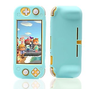Switch Lite Coral Accessories, Soft Silicone Case for Nintendo Switch Lite with Screen Protector and 6 Thumb Grips - Coral