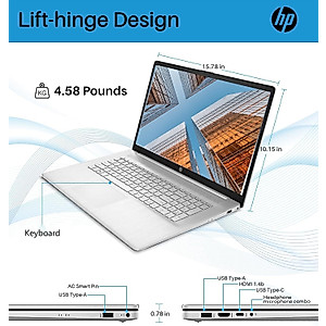 HP 2023 Newest Touchscreen Business Laptop, 17.3 Inch HD+ Display, AMD Ryzen 5 7530U Processor(Beats i7-1165G7), 16GB RAM, 1TB SSD, Wi-Fi 6, Anti-Glare, Webcam, Windows 11 Home, Bundle with JAWFOAL
