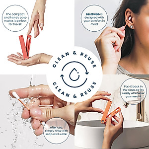 LastSwab® Reusable Cotton Swabs for Ear Cleaning - Sanitary Alternative to Single-Use Q Tips - Easy to Clean - Comes with a Convenient Travel Case Holder - Blue