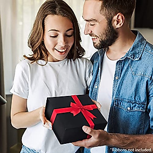 Magnetic Gift Box - 10x10x5 Inch 15 Pack Black Collapsible Boxes with Magnetic Lid Closure Luxury Packaging for Boutiques, Small Business, Apparel, Retail, Bridesmaid, Parties, Presentations, Bulk