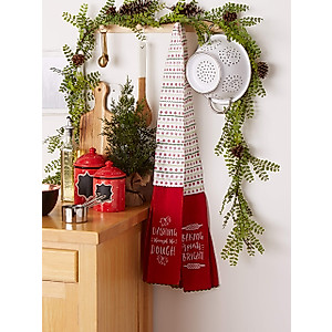 DII Christmas Kitchen Décor, Holiday Cooking & Baking Accessories Machine Washable Cotton, Towel Scarf, 4x70, Dashing Through The Dough