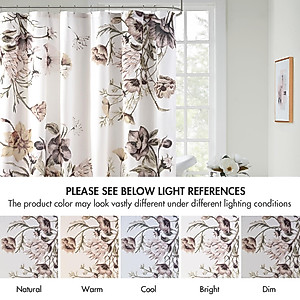 Madison Park Cassandra Cotton Percale Bathroom Shower, Printed Floral Design Modern Shabby Chic Privacy Bath Fabric Curtains, 72"x72", Blush (MP70-6717)