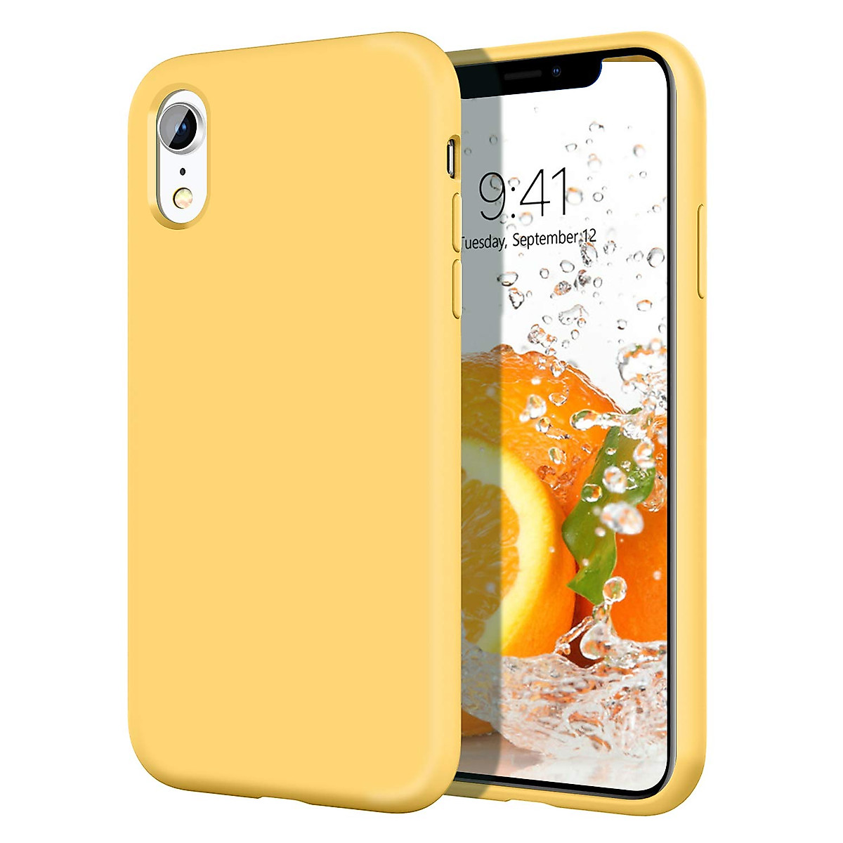 BENTOBEN for iPhone XR Cases, Liqud Silicone Gel iPhone XR Phone Case with Anti-Slip Microfiber Lining Hard Back Rubber Bumper Shockproof Full-Body Protective Case Cover for iPhone XR 6.1", Yellow