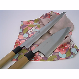 Houcho.com Sakai Ajimasa, Genuine Sakai-Manufactured, 7.6" (180mm) Kasumi White Steel Deba Knife