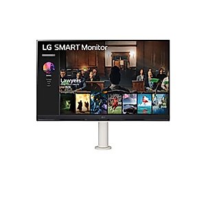 LG (32SQ780S) - 32-Inch 4K UHD(3840x2160) Display, Ergo Stand, webOS Smart Monitor, ThinQ Home, Magic Remote, USB Type-C™, 2x5W Stereo Speakers, AirPlay 2, Screen Share, Bluetooth,White