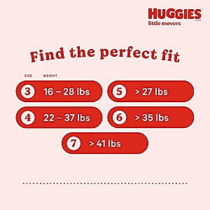 Huggies Little Movers Baby Diapers Size 4,70 Count (Pack of 2)