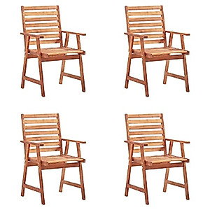 VRAXO Patio Dining Chairs 4 pcs with Cushions Solid Acacia Wood,Outdoor Chairs-72.16lbs