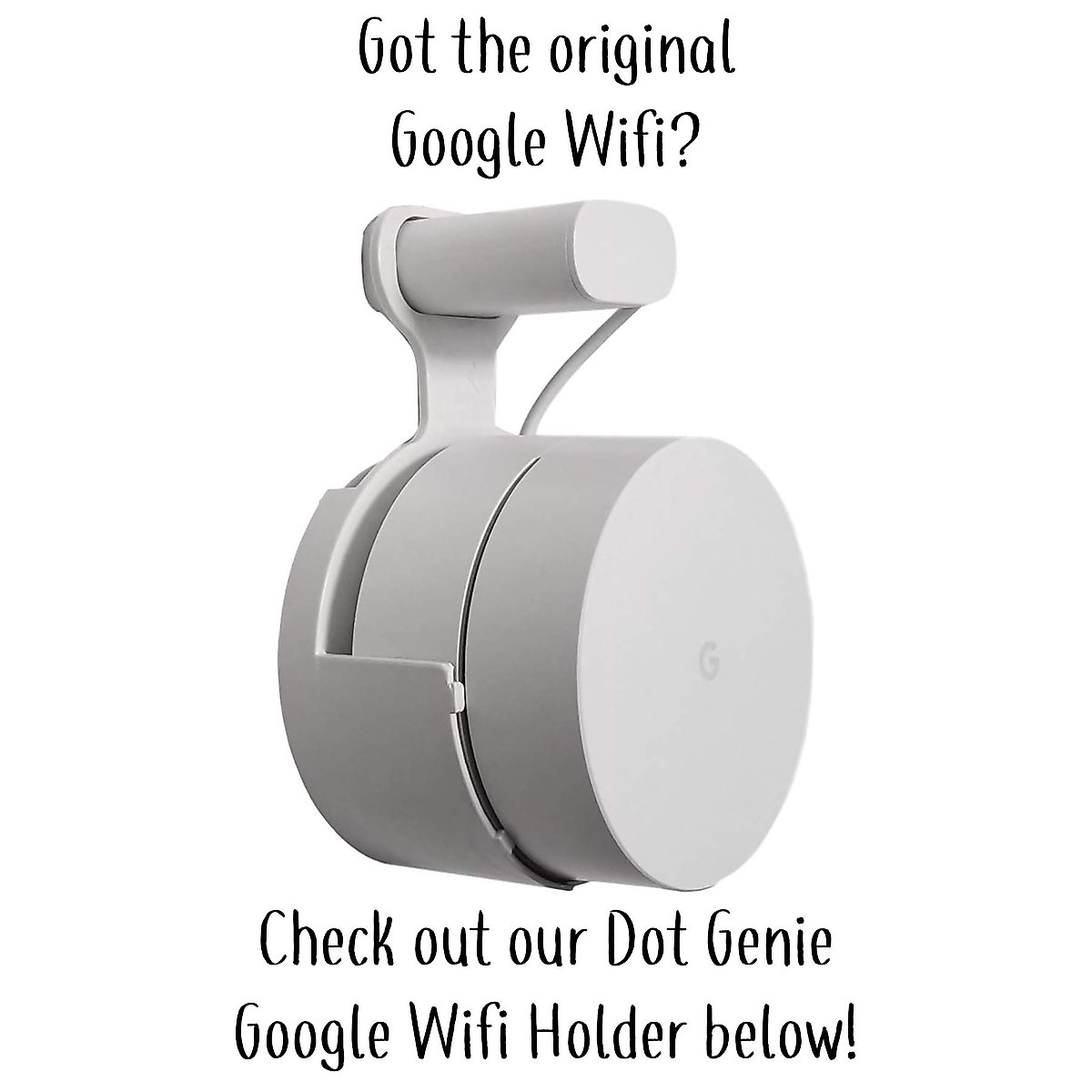 Nest WiFi Point Genie: The Simplest Lowest Profile Outlet Holder Mount for Google Nest WiFi Point | Reinforced Support | Great Sound | Open Access | No Messy Screws! (2-Pack)