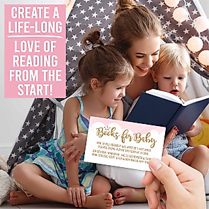 Hadley Designs - Heaven Sent Baby Shower Invitation Inserts, Book Request Baby Shower Guest Book Alternative, Bring A Book Instead Of A Card, Baby Shower Book Request For Girls - 25 Set