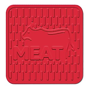 Meat Red Silicone Potholder Trivet For Carrying and Placing Pots and Pans – Heat Resistant Table and Counter Protectors - Color Coded Kitchen Tools by The Kosher Cook