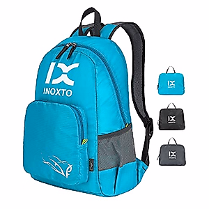 INOXTO 20L Lightweight Hiking Backpack Small Foldable Hiking Daypack for Outdoor Hiking Travel Camping (Blue)