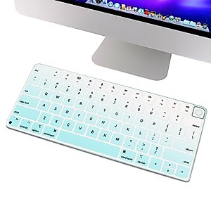 YongMai Silicone Keyboard Cover for 2021 New Model A2449 iMac Magic Keyboard with Touch ID and Numeric Keypad, Washable Dustproof iMac Keyboard Skins (Green)