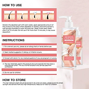 Hair Removal Cream, Lifelj Hair Remover Cream for Women and Men,Depilatory Cream,Hair Inhibitor, Skin Friendly Painless for Face, Arm, Leg, Armpit
