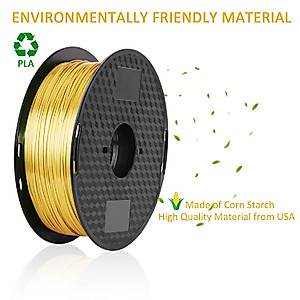 Silk Gold PLA Filament 1.75mm, MCHYI Silk Shiny 3D Printer Filament, 1kg 1 Spool