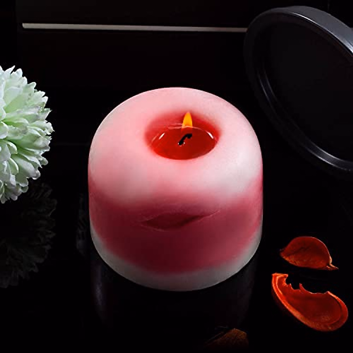 Cinnamon Candle Christmas Gift Set for Women, Soy Wax Aromatherapy Scented Candle Present, Aesthetic Winter Candle Stress Relief for Yoga, Massage, Bath, Meditation, Reiki, Long Lasting, 11oz, Red