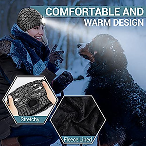 Christmas Stocking Stuffers Gifts for Men - LED Beanie Hat with Light Men Gifts Rechargeable Headlamp Cap for Women Winter Warm Knit Lighted Hats for Running Hunting Camping Cool Gadgets Dad Birthday
