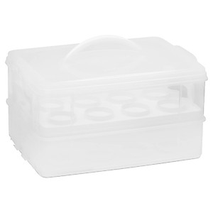 Snapware Snap 'N Stack Portable Storage Carrier with Lid for Desserts, BPA-Free Cupcake Containers, Cake Carrier with Stackable Trays, Microwave, Freezer and Dishwasher Safe