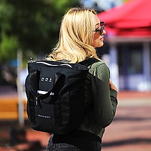 Sherpani Via, Nylon Backpack Tote with Coin Purse, Backpack for School, Backpack Purse for Women, Christmas Gifts, Fits 15 Inch Laptop (Black)