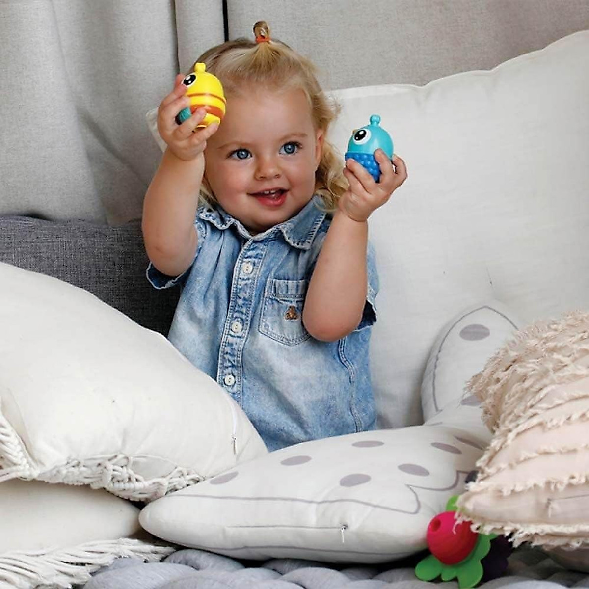 Lalaboom My First Step-by-Step Developmental Sensory 6 Piece Character Bead Activity Tube Set – Pop, Twist, Mix, and Stack— Montessori Method STEM Focus – Dishwasher Safe - Ages 10 Months+ - BL310