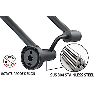 TocTen Double Bath Towel Bar - Thicken SUS304 Stainless Steel Towel Rack for Bathroom, Bathroom Accessories Double Towel Rod Heavy Duty Wall Mounted Towel Holder (Black, 30IN)