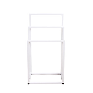 3-Tier White Metal Towel Rack 3 Bars Freestanding Towel Holder Drying Shelf Stand Towel Bar Storage Ladder Bathroom Accessories Organizer Bath Storage, Hand Towel, Washcloth, Kitchen Cloth, White