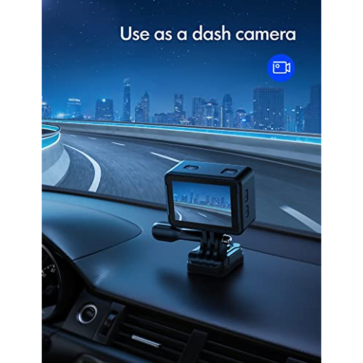 WOLFANG GA200 24MP 4K Action Camera 40M Waterproof Underwater Camera for Snorkeling, EIS WiFi Adjustable Wide Angle Dual Screen Camera for Vlog, Webcam(Charger, Remote Control and Helmet Accessories)