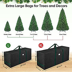 BALEINE 9 ft Christmas Tree Storage Bag, Heavy Duty 900D Oxford Fabric with Reinforced Handles and Dual Zippers Wide Opening, Extra Large Storage Container for Trees and Decorations (Black)