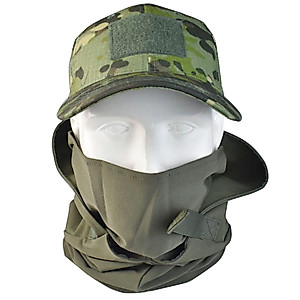Airsoft mask Balaclava Ski Bike Full Face Mask and Tactical Cap, Full Head Wrap Warmer Tactical Hood Headgear for Hiking Cycling (Green)