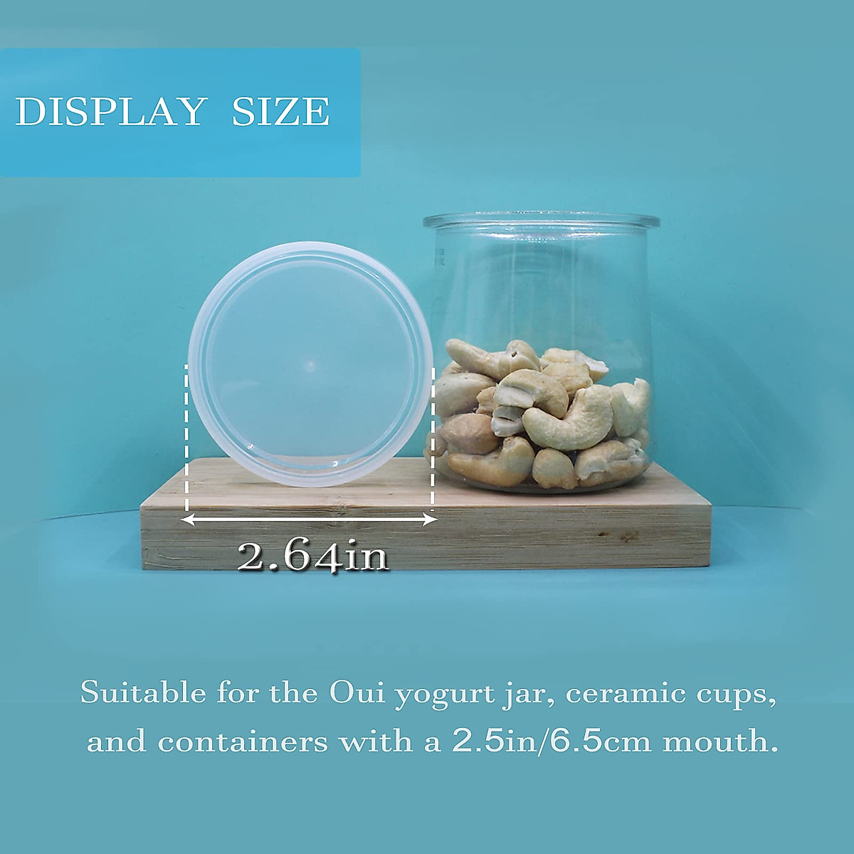 Yogurt Jar Lids for Oui - 12 Pack Lids for Oui, Yogurt Container Lids Clear Plastic