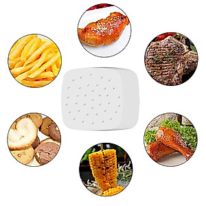 NARFIRE 100Pcs Air Fryer Paper Kitchen White Square Food Cake Paper Mat Pad