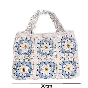 TKFDC Lady Knitting Comfortable Woolen Woven Knitted Bag Handbags Simple Ladies Crochet Bag Women Girl Bags
