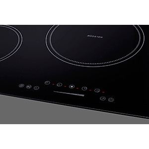 Summit SINC5B36W 36-inch 5 burner Digital Electric Induction Cooktop, White Ceramic Glass, 208V-240V, 9300W, Child lock, Energy Efficient, Timer, Easy to Clean
