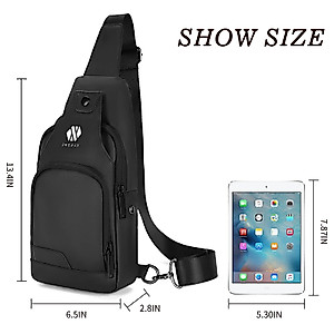 YANZHE Sling Bag, Waterproof Sling Bag for Men, Multipurpose Crossbody Bag Men for Hiking, Casual Lightweight Chest Bag for Men/Women(Matte black)