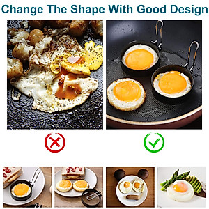 YukaBa Egg Ring, Professional Non Stick Egg Rings, Egg Make Molds, Round Pancake Mold, Stainless Steel Breakfast Household Mold Tool Cooking for Frying Egg Mcmuffin Sandwiches, Egg Mold, 2pcs