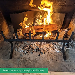 Titan High-Efficiency Log Grate with Reflective Fireback 26" Wide, 15.5" Tall