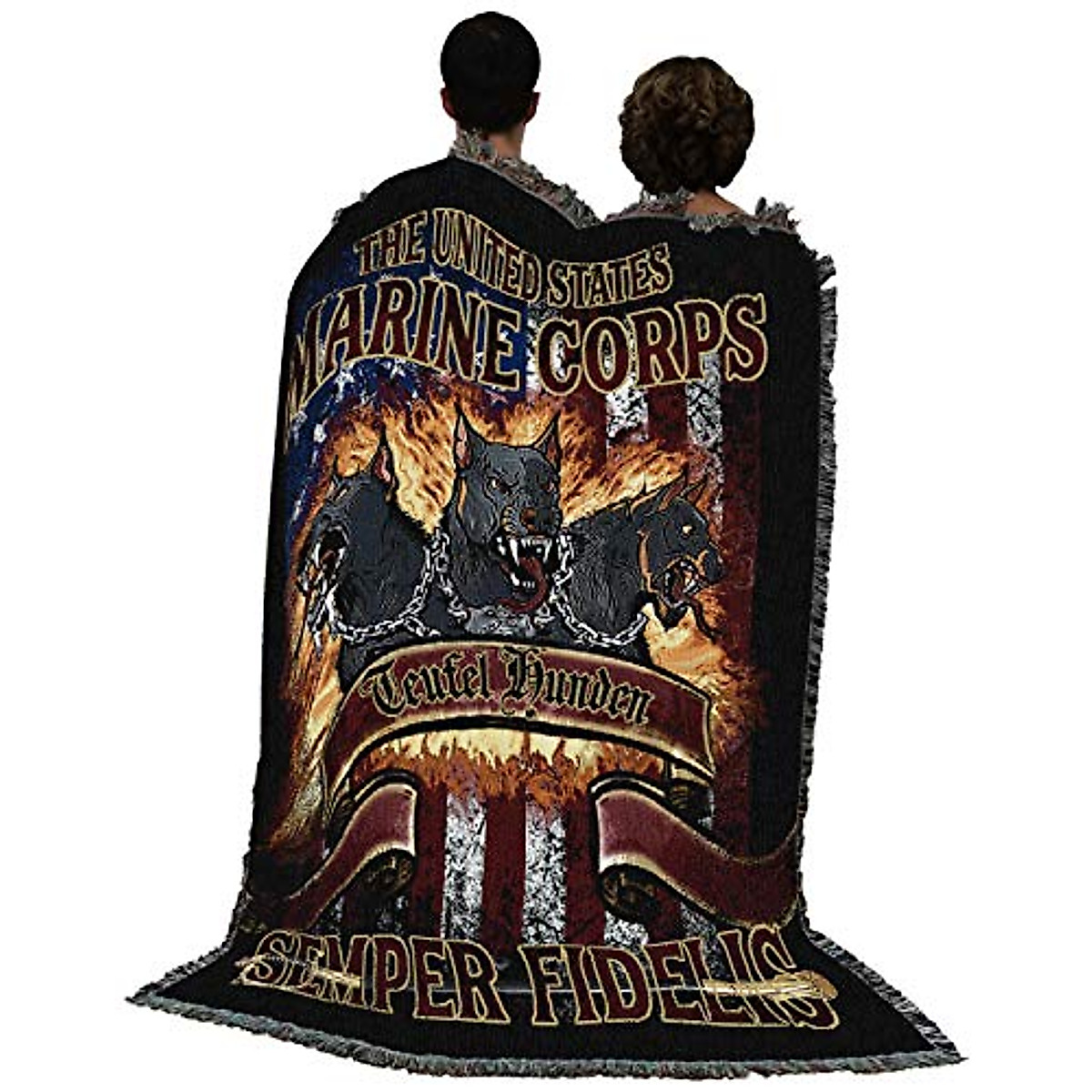 Pure Country Weavers US Marine Corps - The Devil Dog Semper Fidelis Blanket - Gift Military Tapestry Throw Woven from Cotton - Made in The USA (72x54)