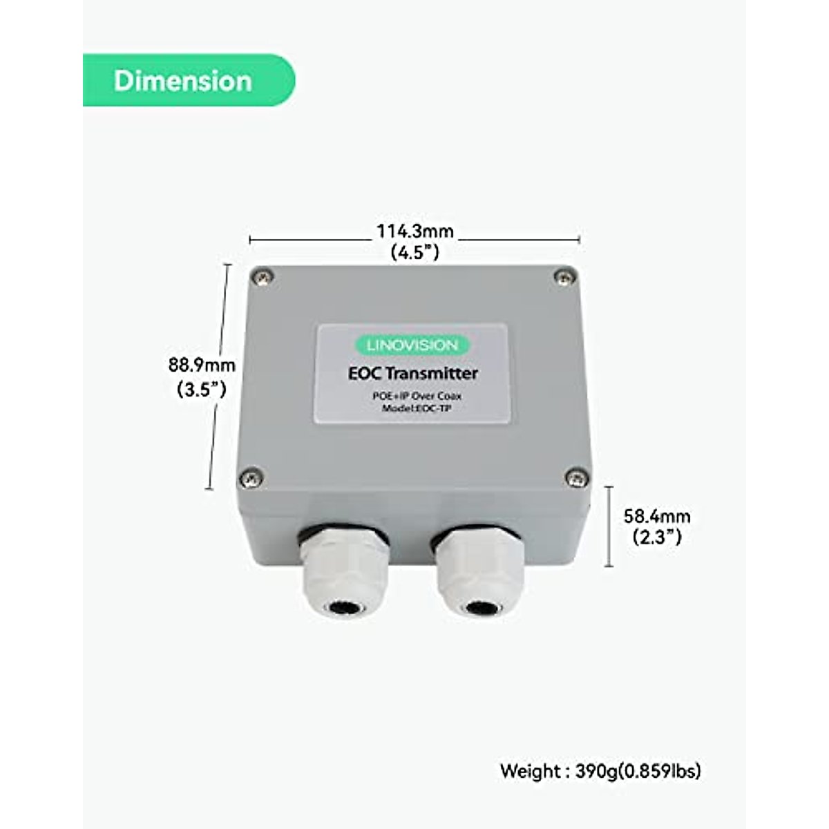 LINOVISION EOC Transmitter with Waterproof Enclosure, Used with EOC Receiver or EOC Switch for Upgrading Analog Surveillance System to IP Surveillance System