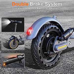 VOLPAM Electric Scooter with Dual Suspension, 21/19 Mph Top Speed, Up to 27/20 Miles Long-Range, 500W/350W Motor, Portable Folding Commuting Scooter with Double Braking System and App