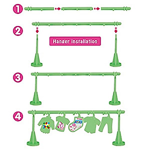 Children's Mini Washing Machine Toy Manual Roller Toy Electric Girl Play House with Clothes, Detergent (Pink Washing Machine)