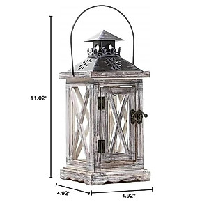 Candle Lantern Decorative Farmhouse White Lanterns Candle Holde Decor for Home Decor Front Porch