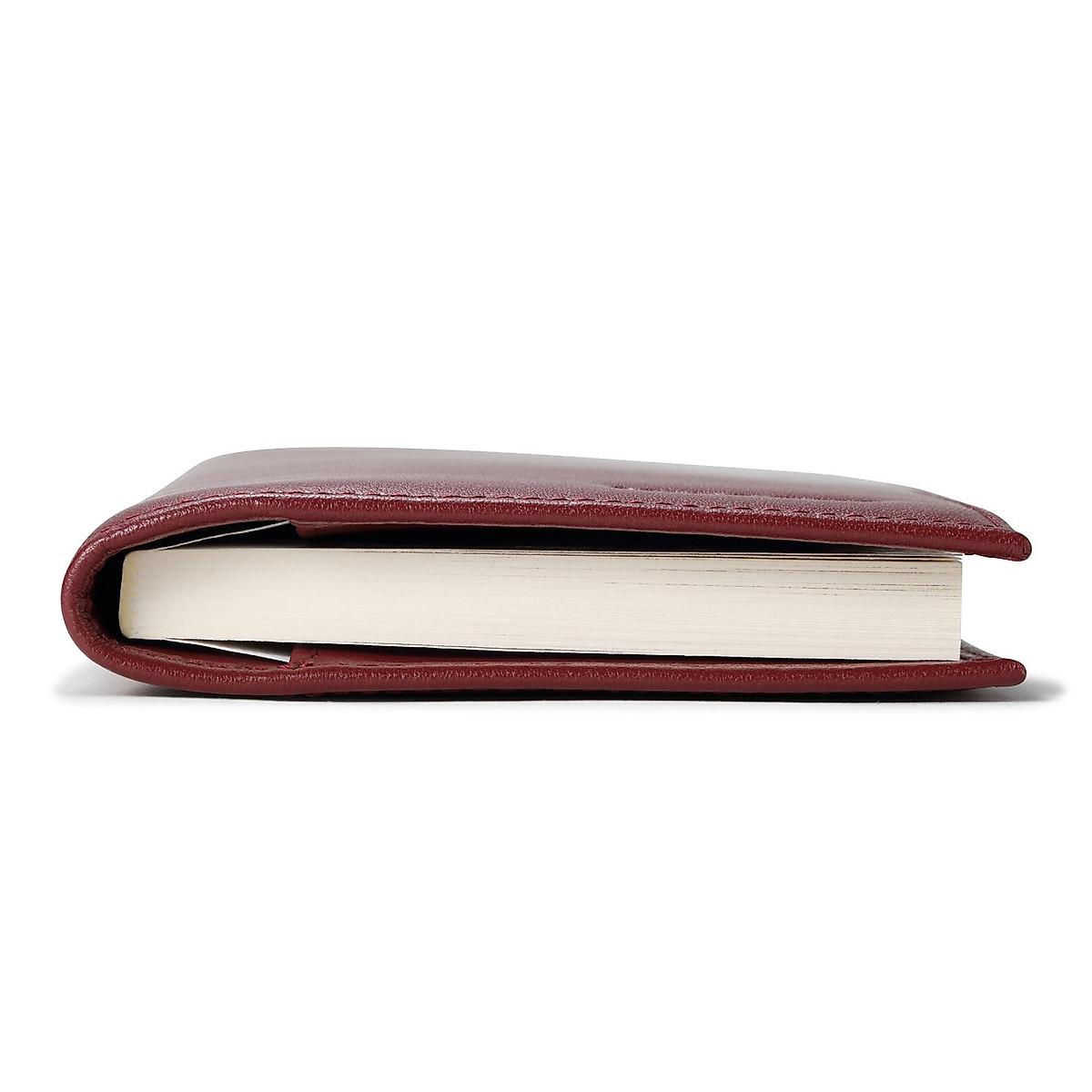 HISCOW Supple Leather Checkbook Cover with Free Divider - Italian Calfskin (Wine Red)