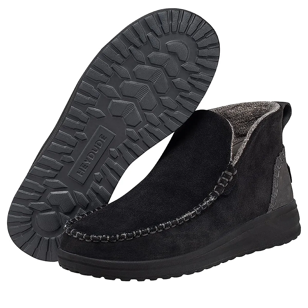 Hey Dude Women's Denny Suede Black Size 10 | Women’s Shoes | Women’s Casual Boots | Comfortable & Light-Weight