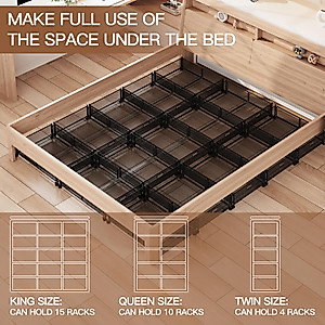 Under Bed Storage with Wheels, Foldable Metal Mesh Underbed Storage Container Bins, Tool-free Assembly Clothes Drawer Organizer,2Pack
