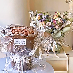 Amsthow Large Cellophane Basket Wrap Bags 22 x 32-inch Clear Basket Wrap Bags 10CT Basket Cellophane Wrap Gift Bags Plastic with Bows for Gift Baskets Weddings (22 x 32-inch