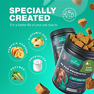 No Poo Chews for Dogs - Coprophagia Deterrent for Dogs - Dog Probiotics for Digestive Health - Forbid for Dogs Stool Eating Deterrent - Digestive, Gut & Immune Health Treats - No Poop Eating for Dogs