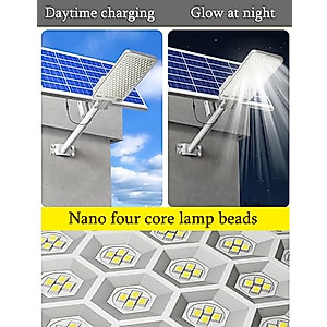 ZXXHNNAIH Solar Street Light IP65 Waterproof Solar Street Lights with Adjustable Solar Panels Can be remotely Controlled,for Basketball Court Parking Lot